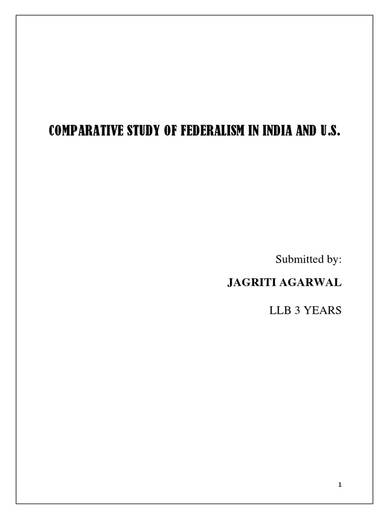 Comparative Study of Federalism in India | PDF | Federal Government Of ... Comparative Study of Federalism in India | PDF | Federal Government Of ...