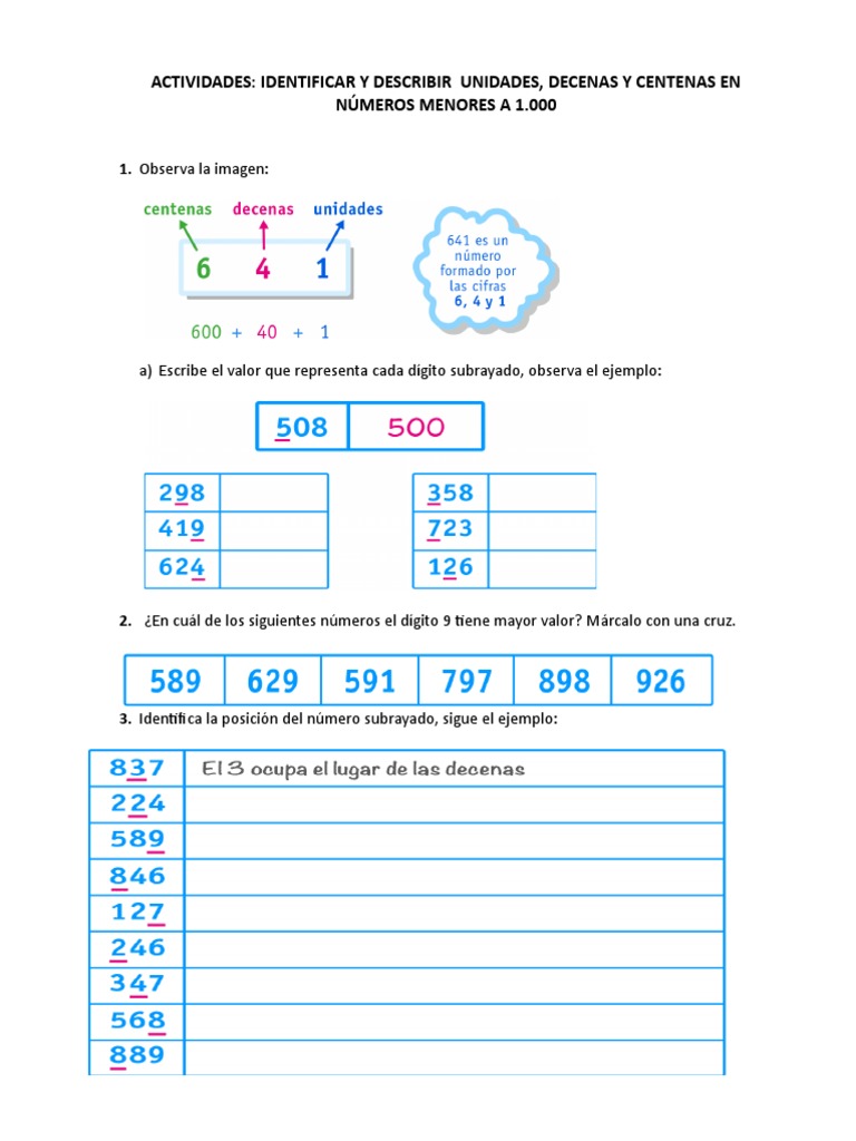 Matematica1 Valor Posicional. | PDF