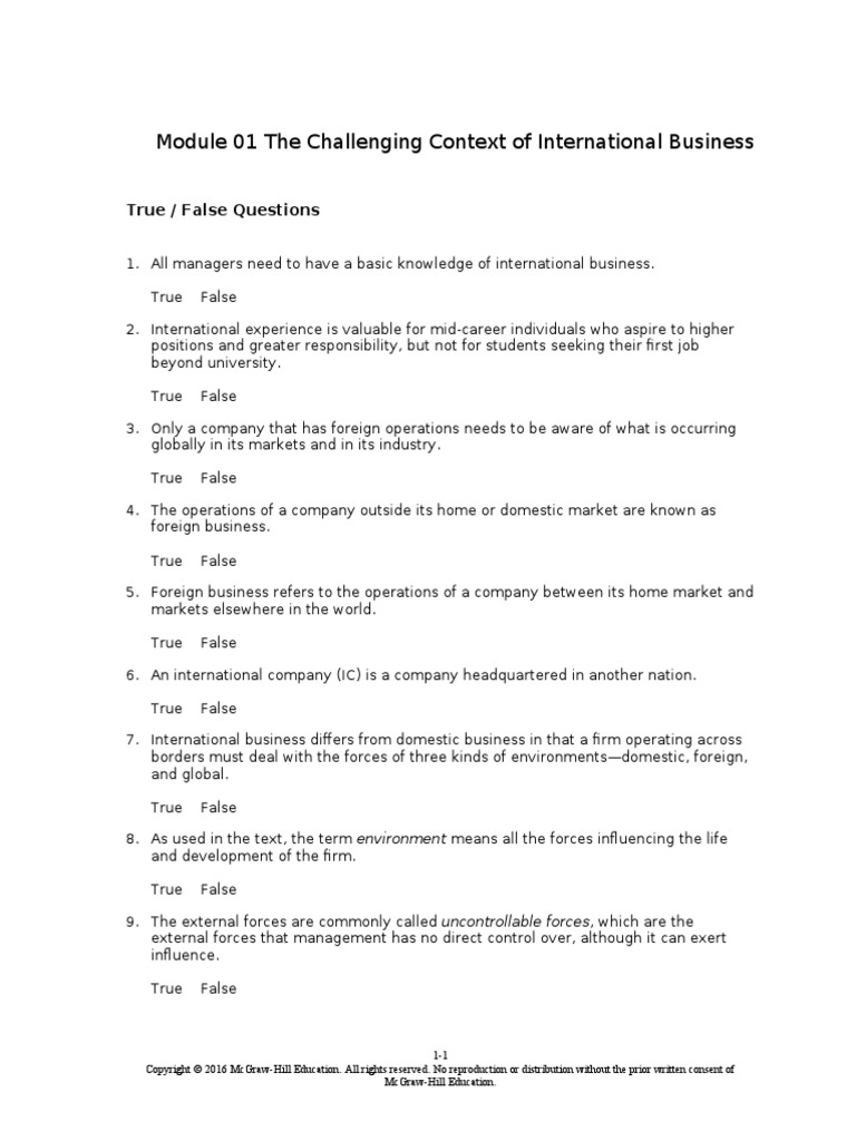International Business - Module 1 | PDF