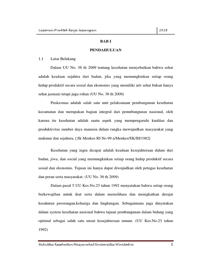 Laporan PKL B Suetin | PDF | Kesehatan Holistik