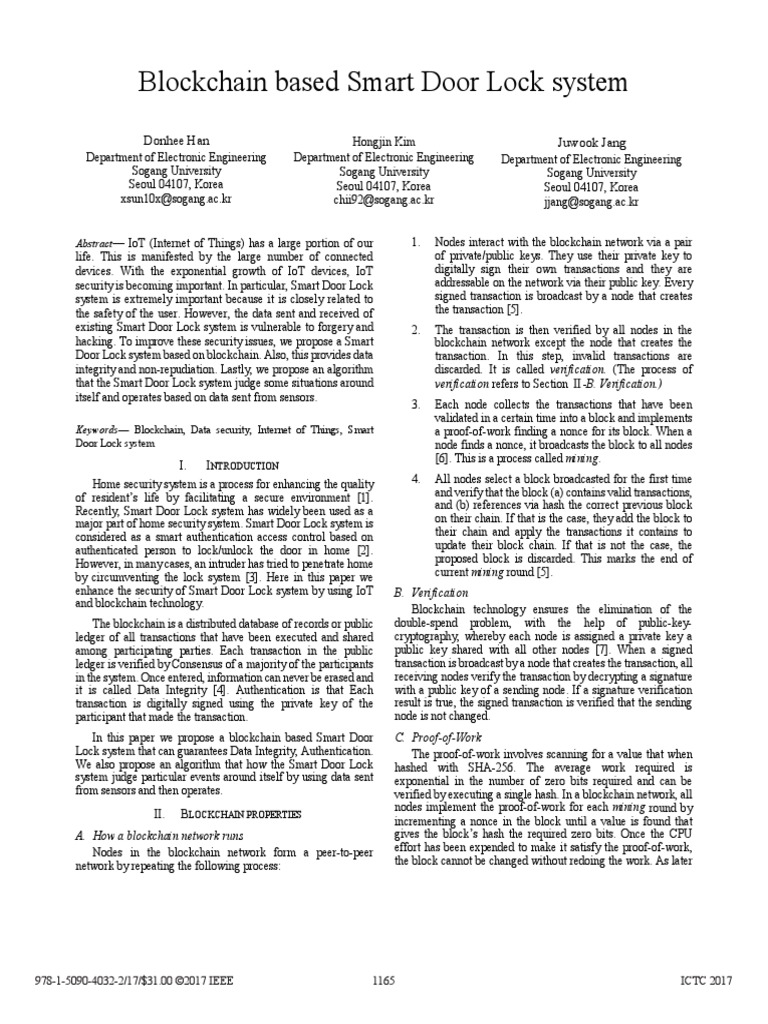 Smart Door Lock System PDF | PDF