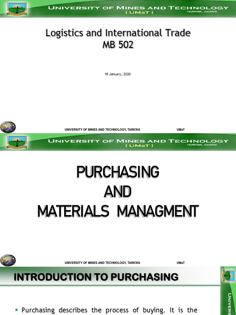 Purchasing and Material Management PDF | PDF