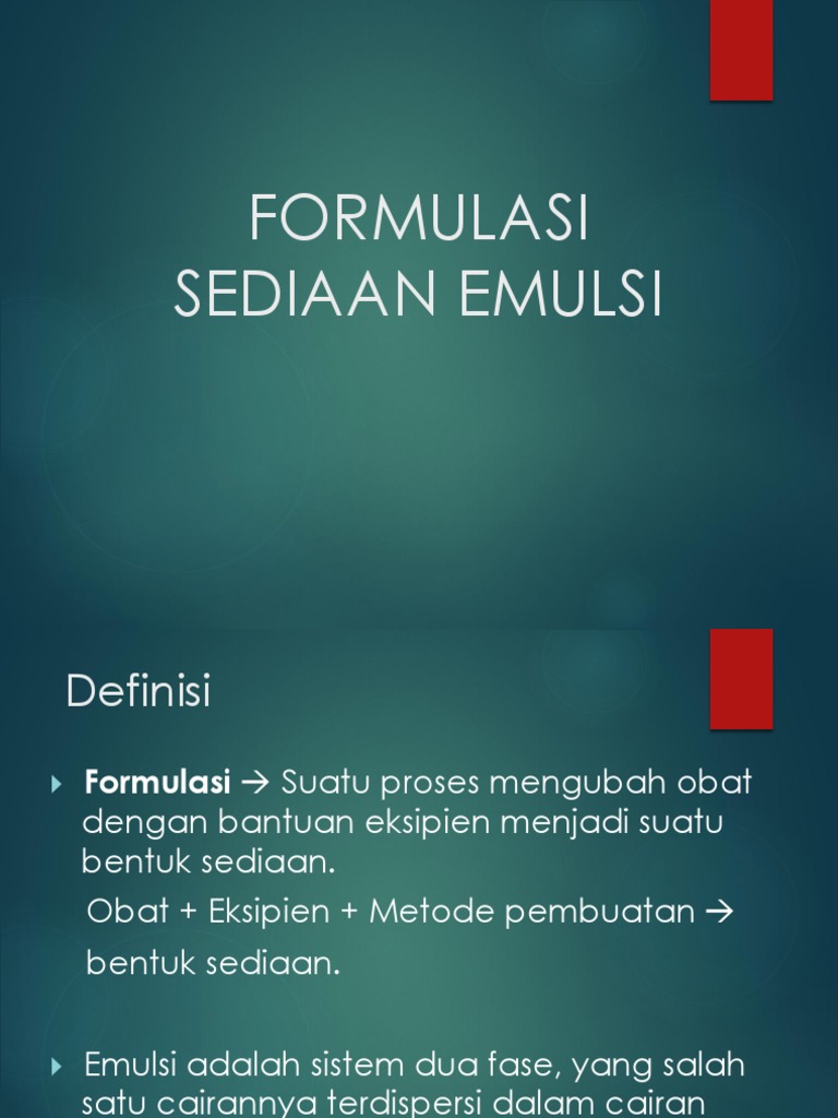 Formulasi Sediaan Emulsi 2019 | PDF