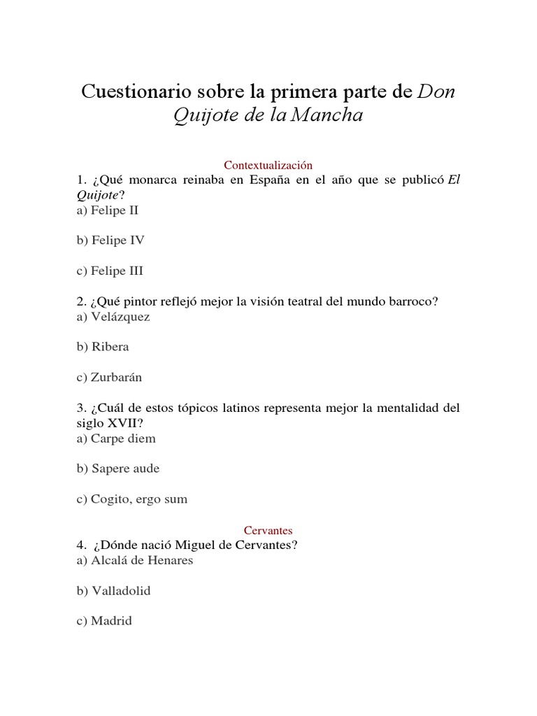 Análisis de la primera parte de Don Quijote de la Mancha a través de un ...