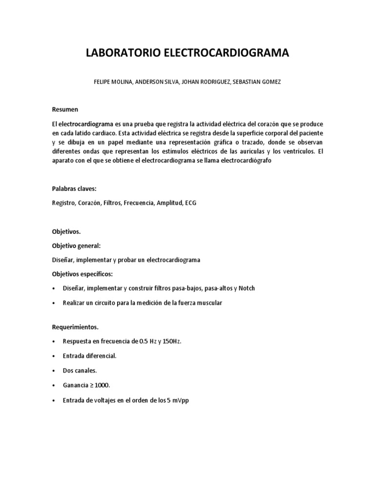 Informe Electrocardiograma | PDF