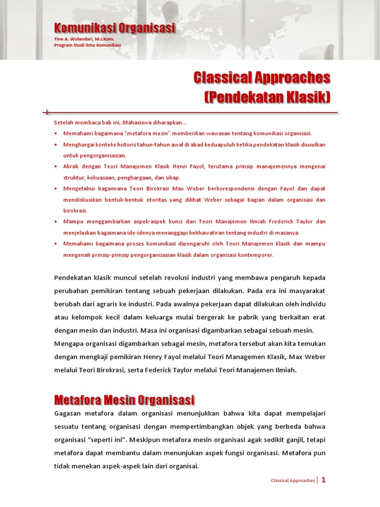 Classical Approaches | PDF