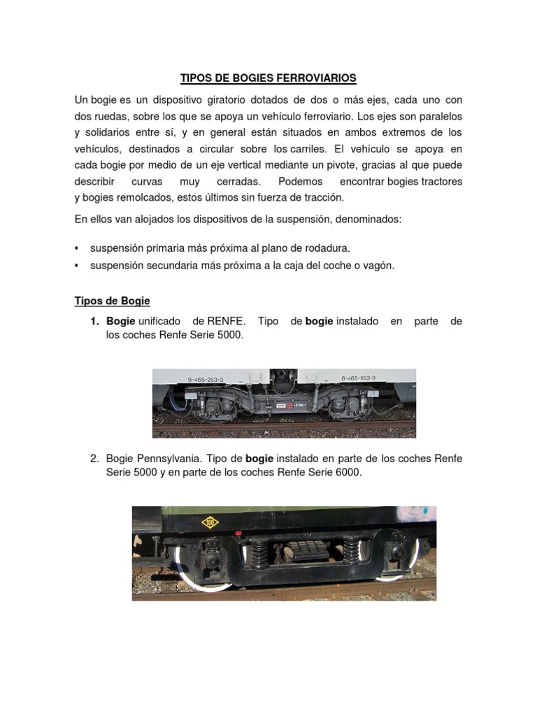 Tipos de Bogies | PDF | Hogar, jardinería y bricolaje | Tecnología