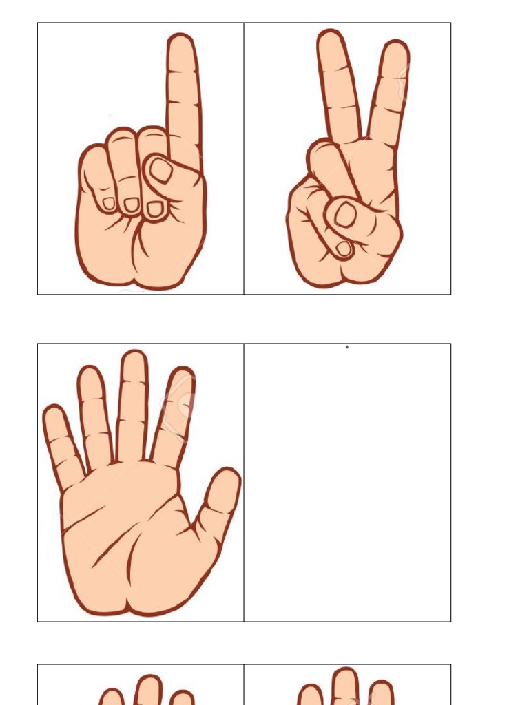 números con manos para imprimir | PDF