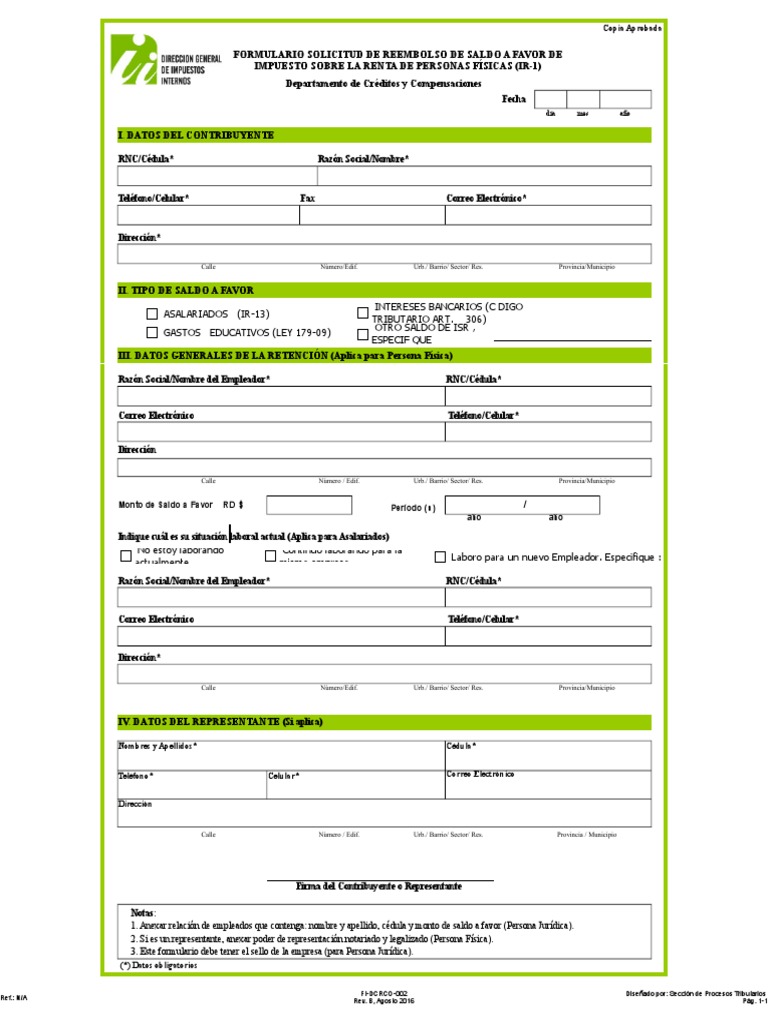 FI-DCRCO-002-Formulario Solicitud Reembolso de Saldo A Favor de ...