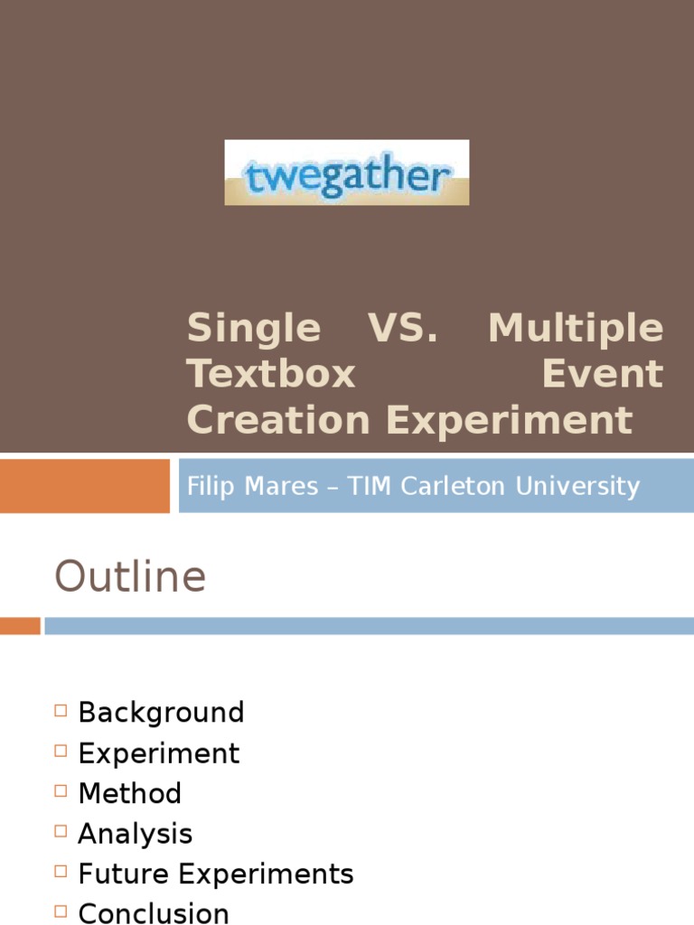 Single Vs Multiple Textbox Event Creation Experiment Pdf P Value