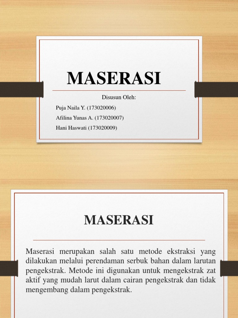 Metode Ekstraksi Tanaman Melalui Maserasi | PDF