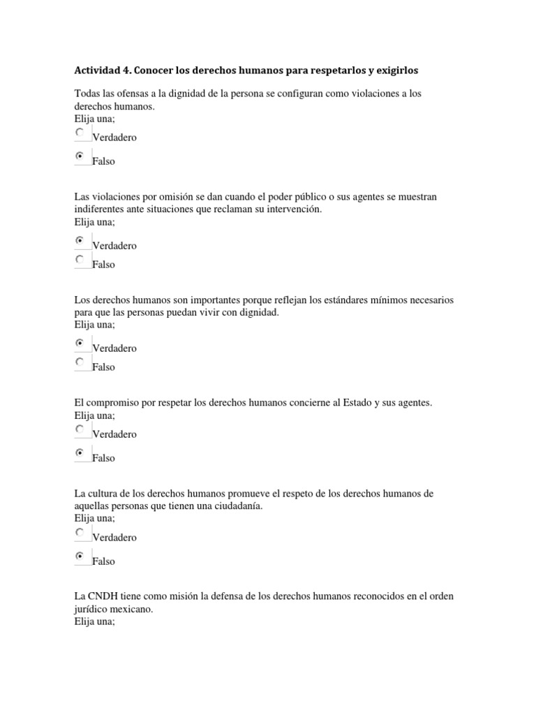 Actividad 4. Conocer Los Derechos Humanos para Respetarlos y Exigirlos ...
