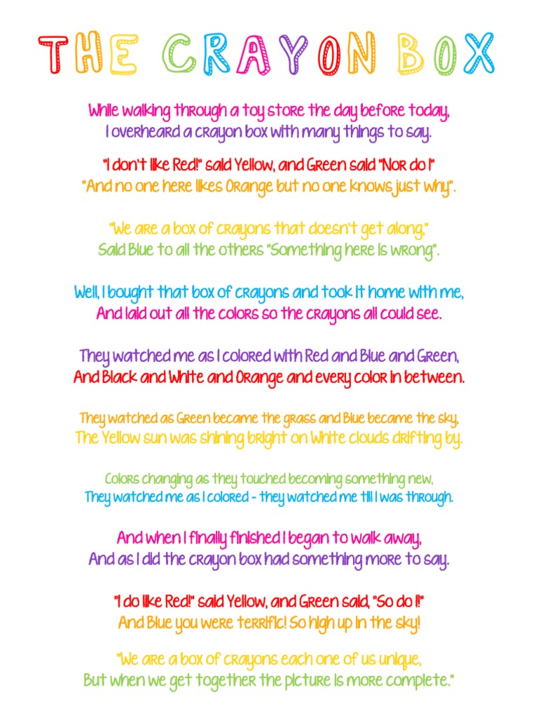 Martin Luther King JR Freebie The Crayon Box That Talked | PDF