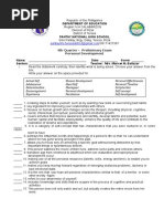 1st Grading Exam Perdev With TOS | PDF | Self | Emotions