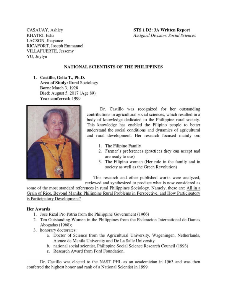 Contributions of Filipino National Scientists | PDF