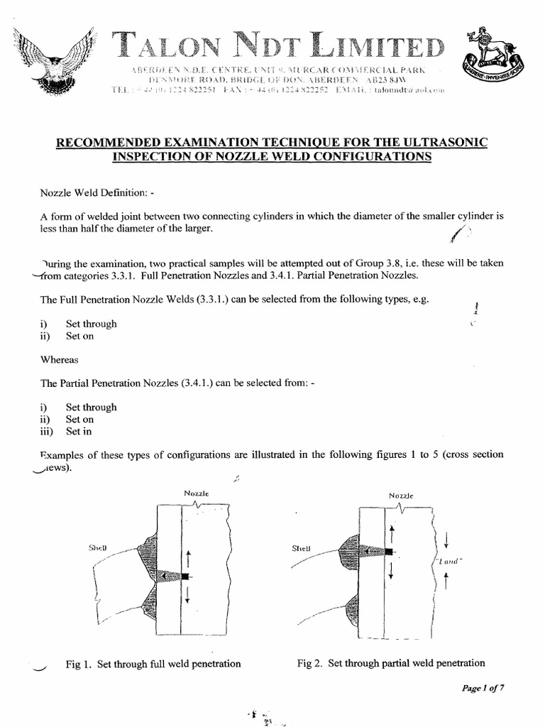 Ultrasonic Testing - Nozzle and Node Scanning | PDF