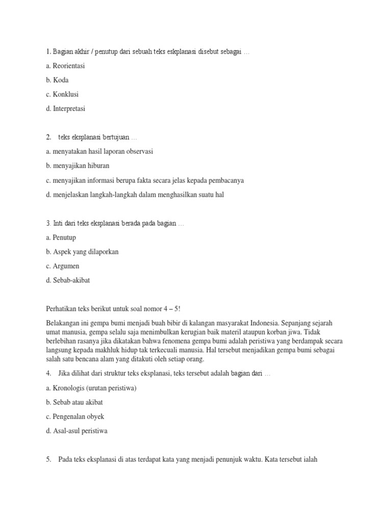 Soal Bhs Indo 1 | PDF | Seni & Disiplin Bahasa | Kajian Bahasa Asing