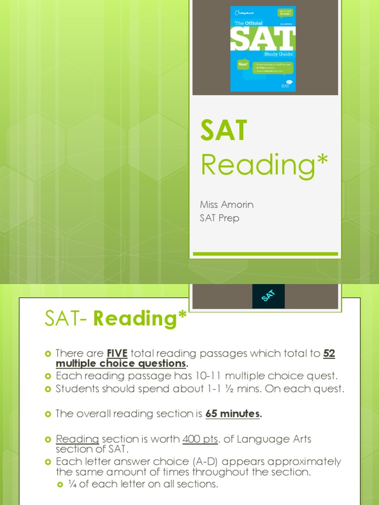 SAT Reading Strategies | PDF