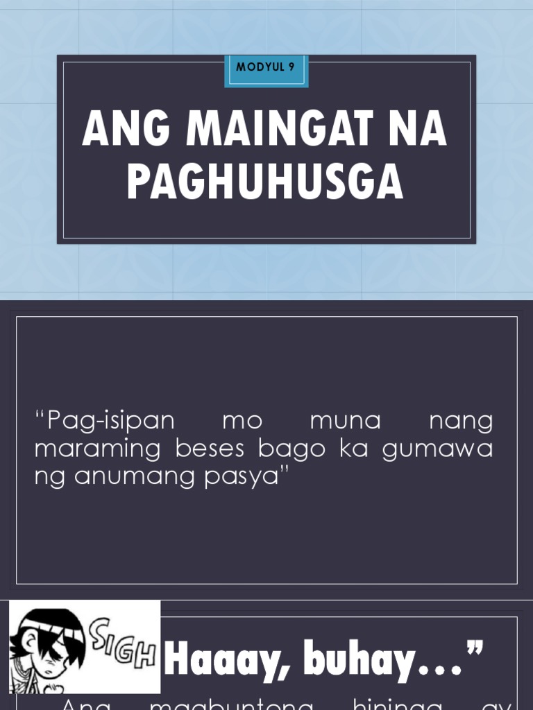 Ang Maingat Na Paghuhusga | PDF