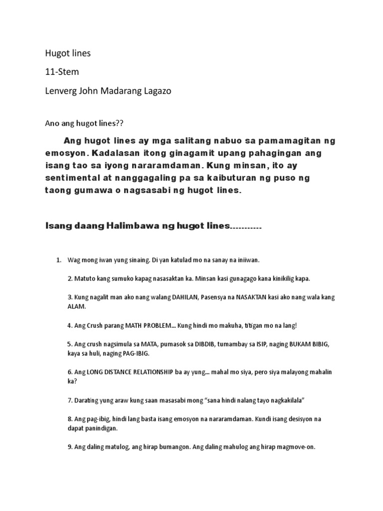 Communikasyon 11 (Hugot Lines) | PDF