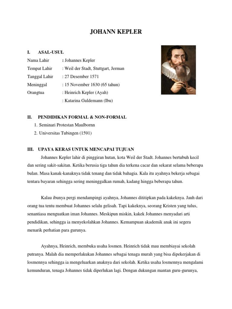 Biografi Johann Kepler | PDF