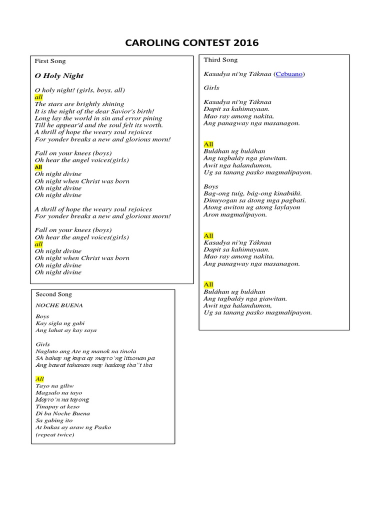 Caroling Contest | PDF