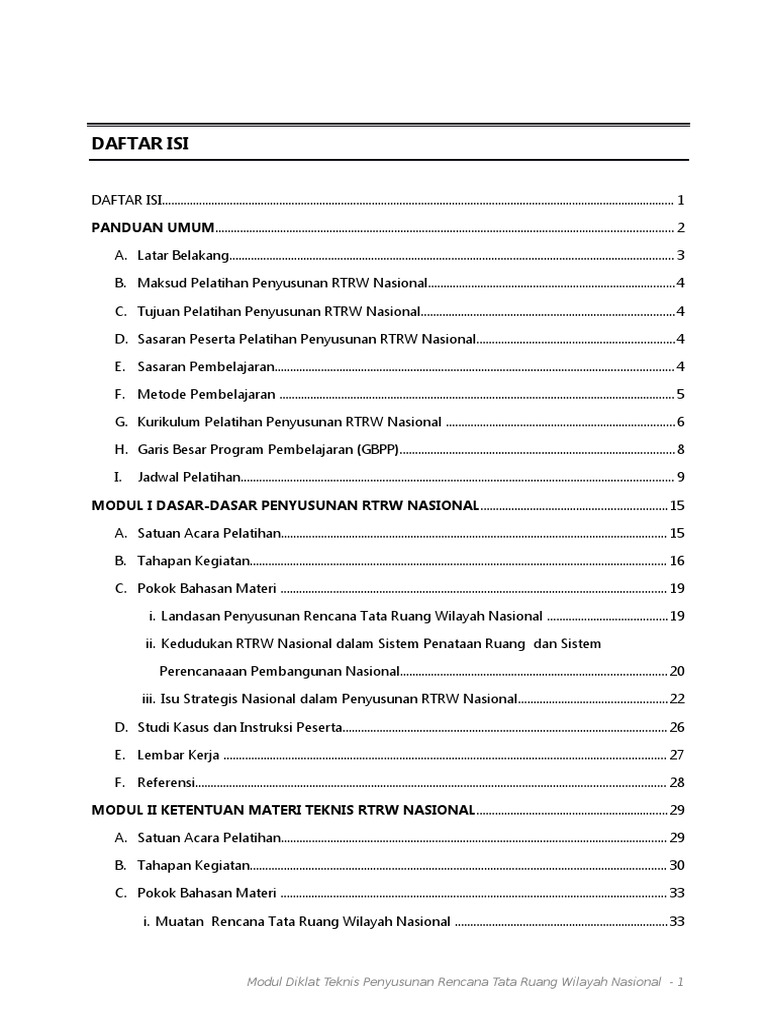 Modul Diklat Teknis Penyusunan RTRWN | PDF | Seni | Teknologi & Rekayasa