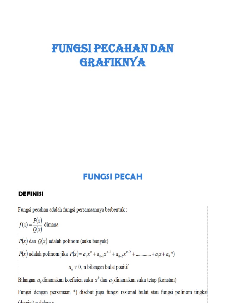 Fungsi Pecah | PDF