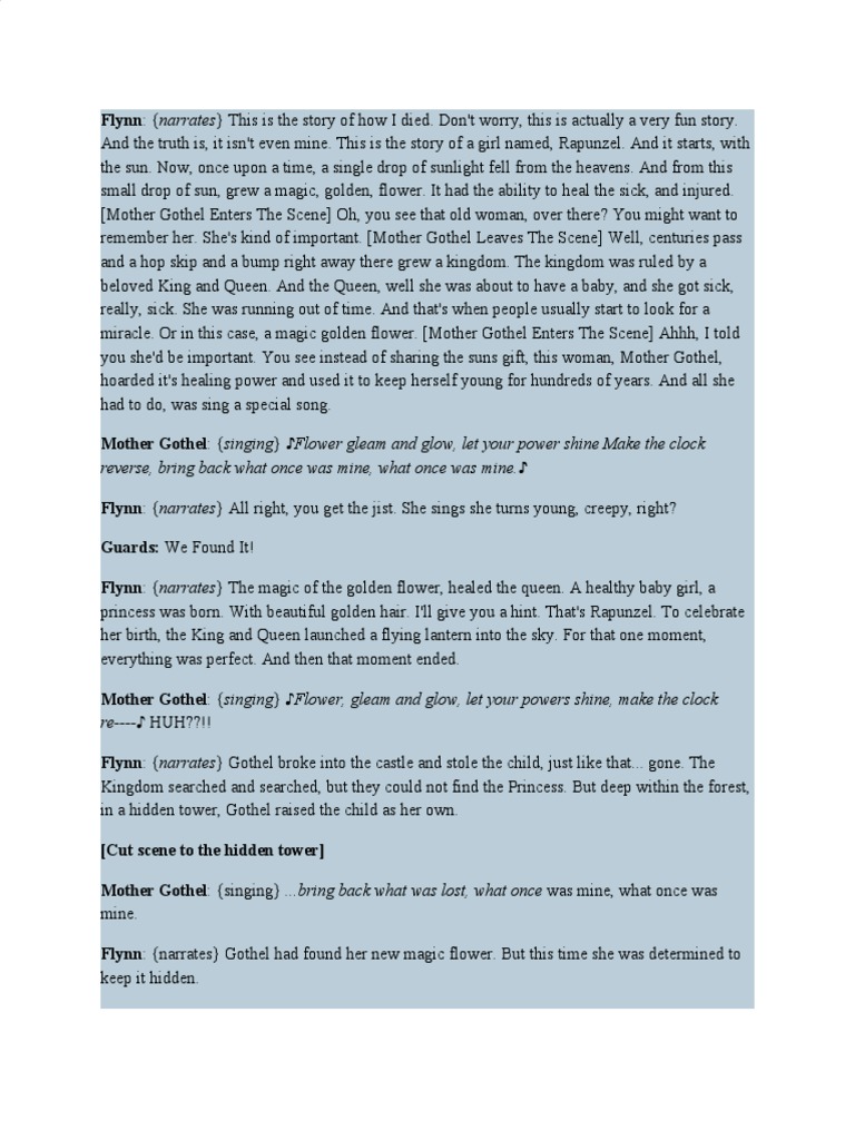 Tangled Movie Script | PDF | Art | Poetry