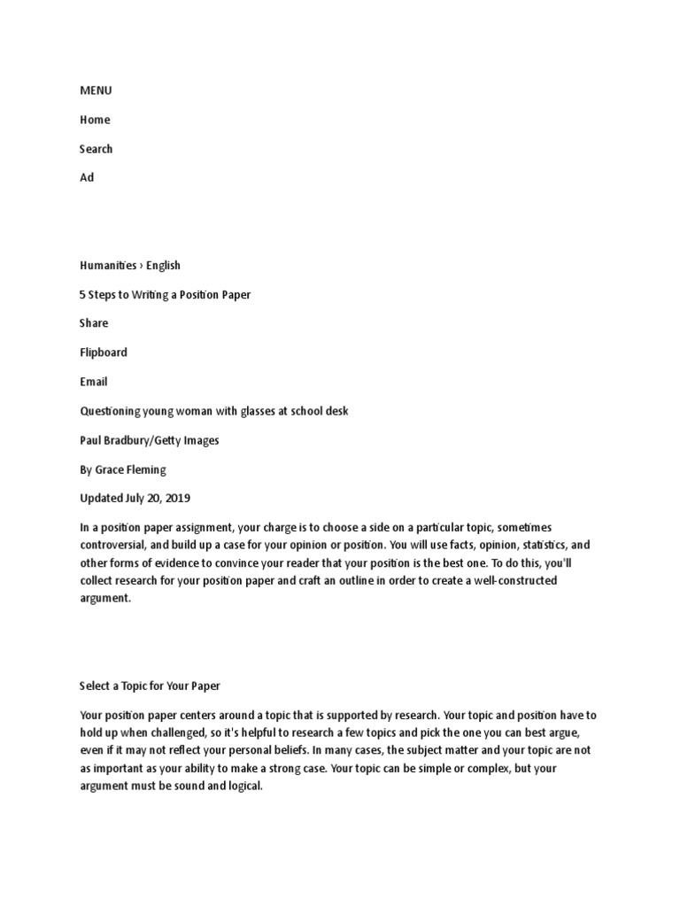 How To Write A Position paper-WPS Office | PDF