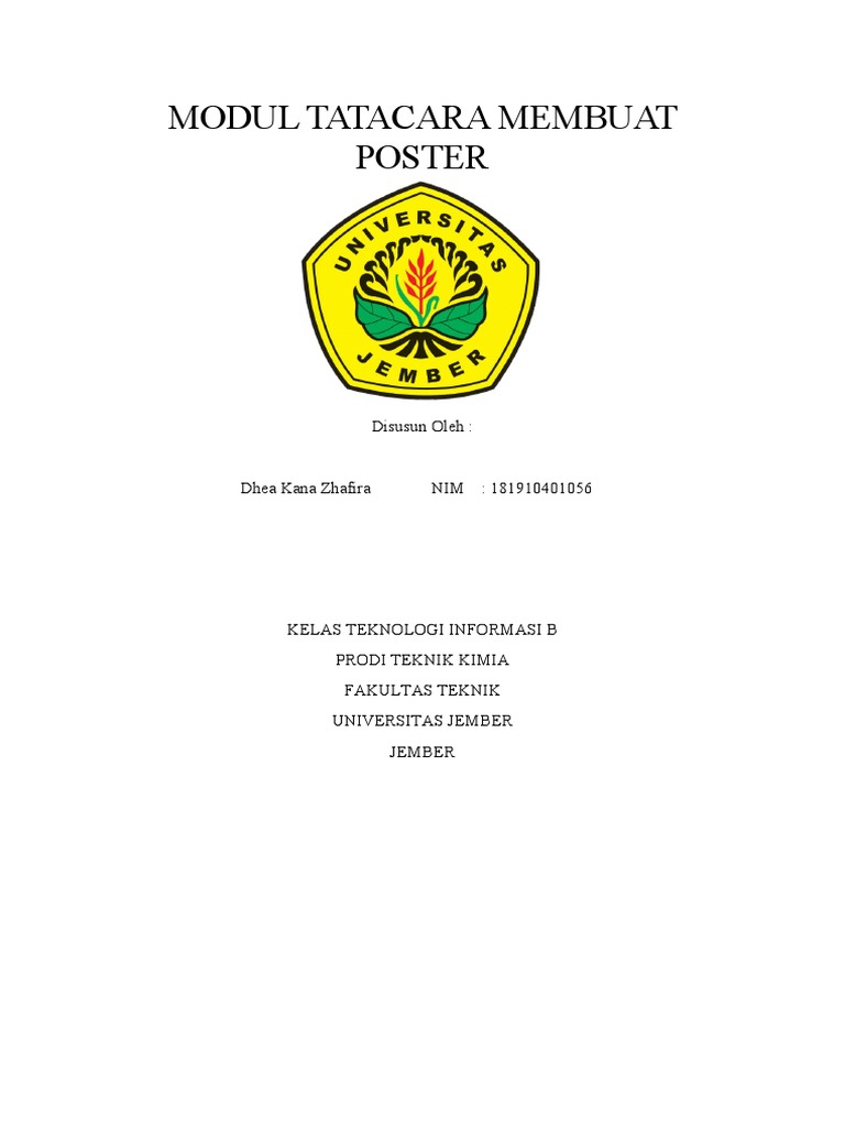 MODUL TATACARA MEMBUAT POSTER - Dhea | PDF