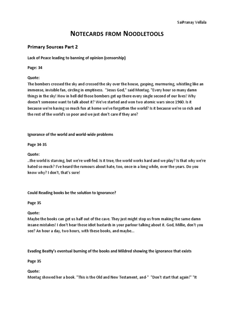 Notecards From Noodletools 2 | PDF