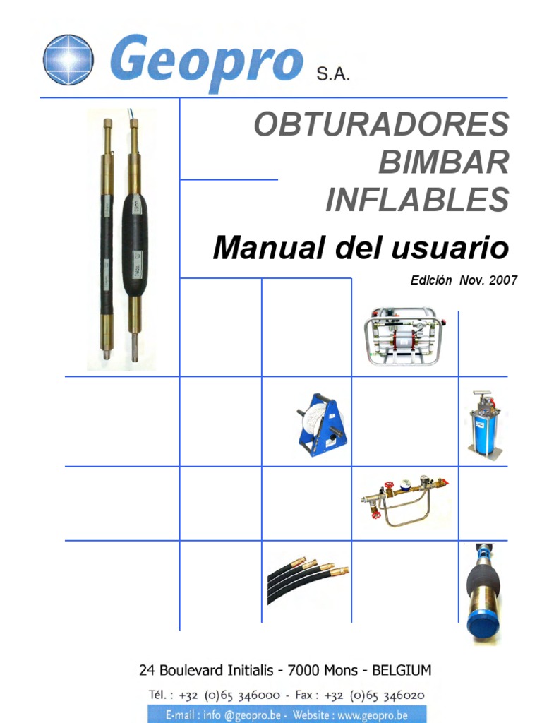 Manual de Obturadores Bimbar Inflables | PDF | Presión | Bomba
