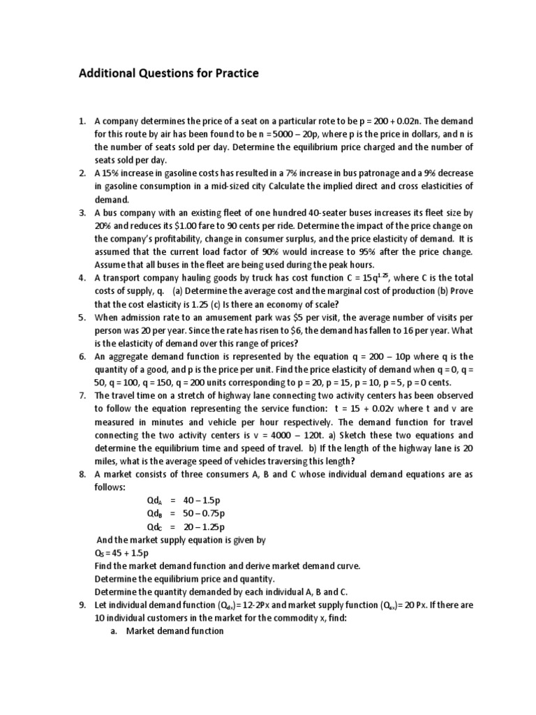 Additional Practice Question | PDF