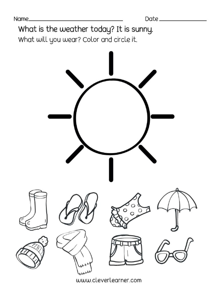 The Weather Is Sunny Worksheet | PDF