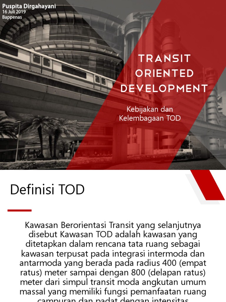 KEBIJAKAN Dan KELEMBAGAAN TOD (By BAPPENAS) | PDF | Business | Computers