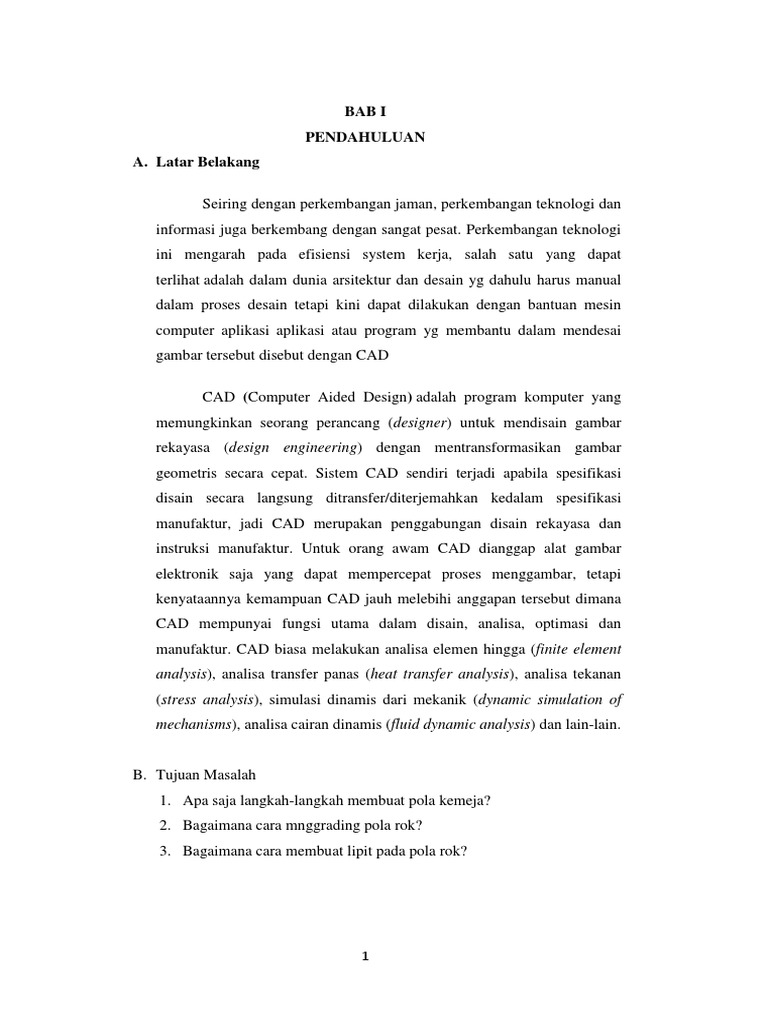 Laporan Cad 1 | PDF