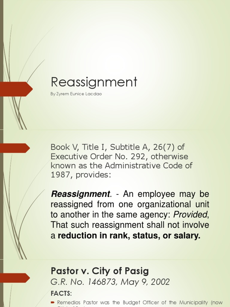 Reassignment | PDF