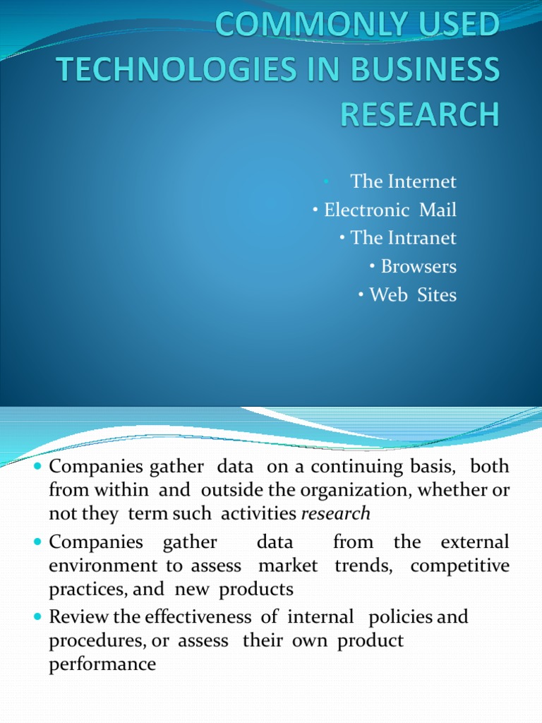 Technology in Business Research Methods | PDF | Business | Computers