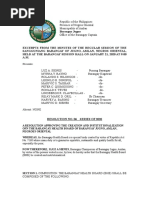 Barangay Resolution Sample | PDF | Government