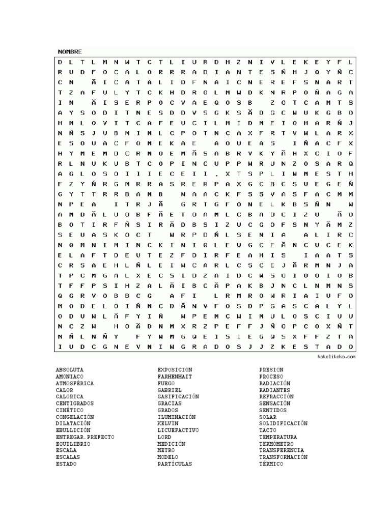 Sopa Letras Fisica | PDF