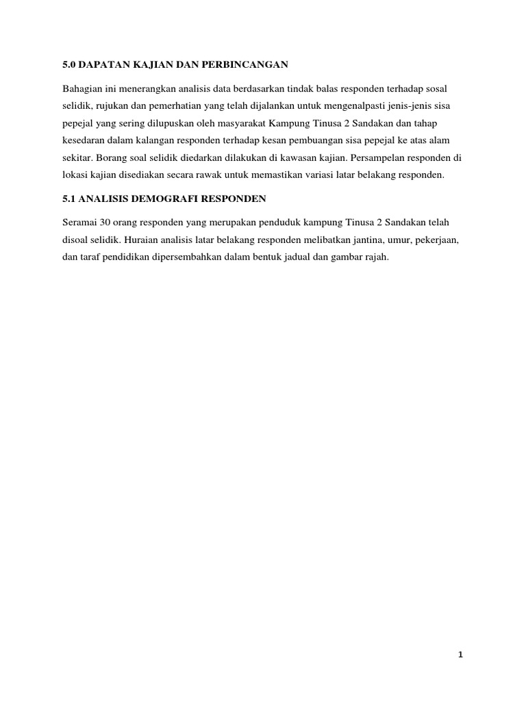 Dapatan Kajian CONTOH | PDF