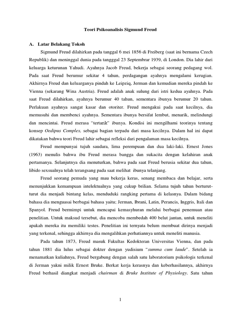 TEORI PSIKOANALISIS SIGMUND FREUD | PDF