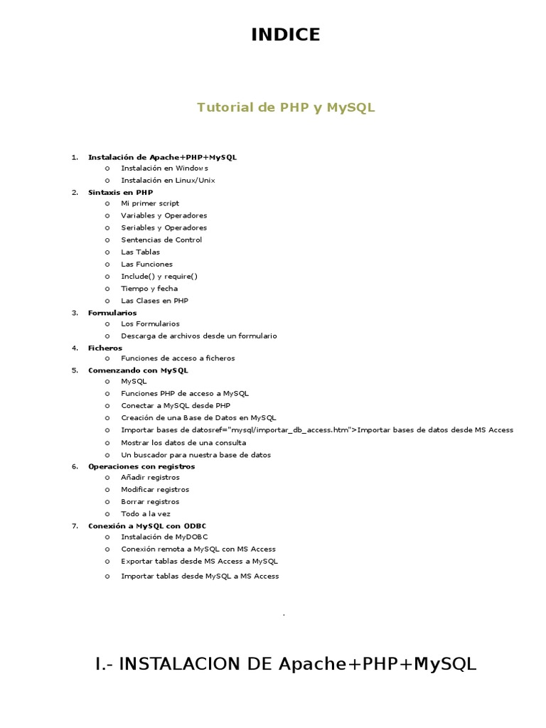 Tutorial de PHP y MySQL | PDF | Informática