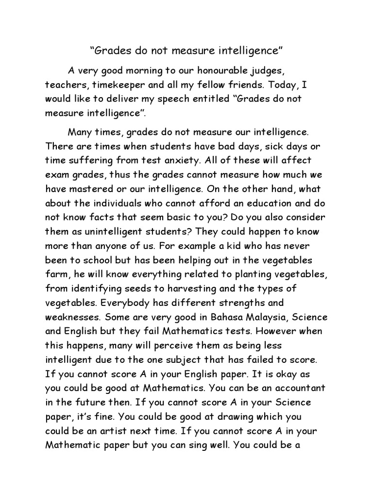 Grades Don't Define Intelligence | PDF