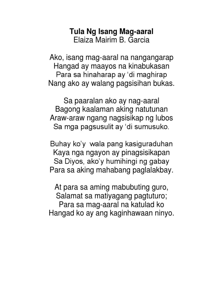 Tula NG Isang Mag | PDF