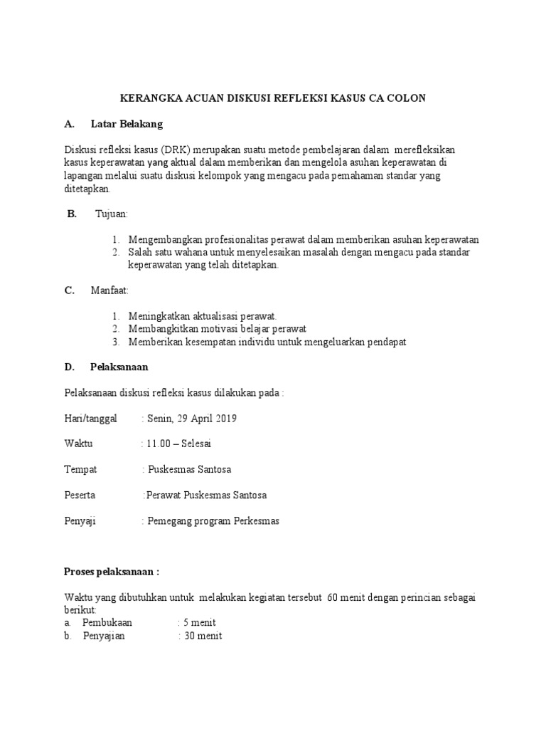 Laporan Diskusi Refleksi Kasus | PDF