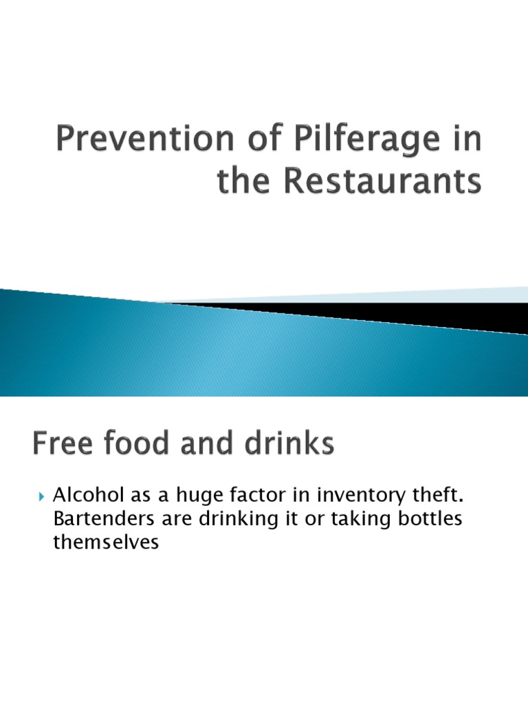 Prevention of Pilferage in The Restaurants | PDF