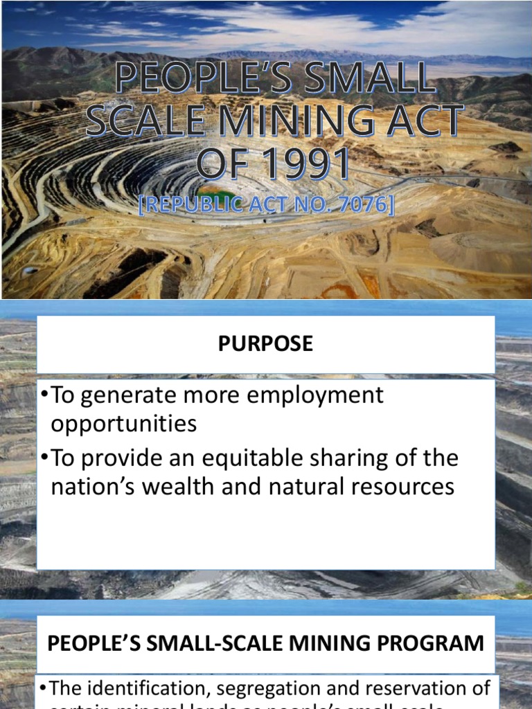 Revised People's Small Scale Mining Act of 1991 | PDF | Home & Garden