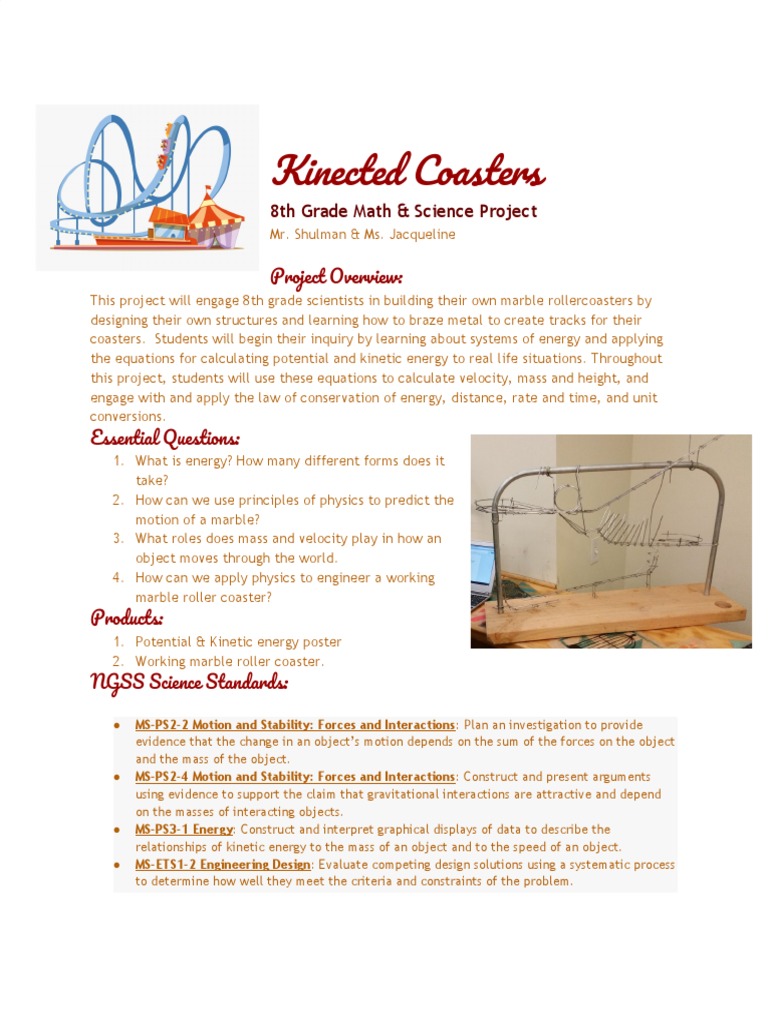 8th Grade Marble Roller Coaster Project | PDF | Science & Mathematics ...